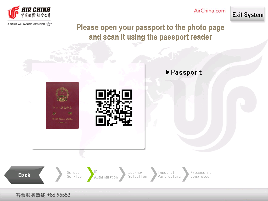 Steps for Airport Self-Service Check-in